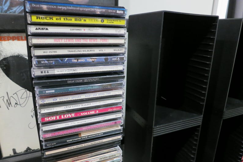 Vintage 1990's Black Laserline CD Tower Holds 50 Discs 3 Available Sold ...