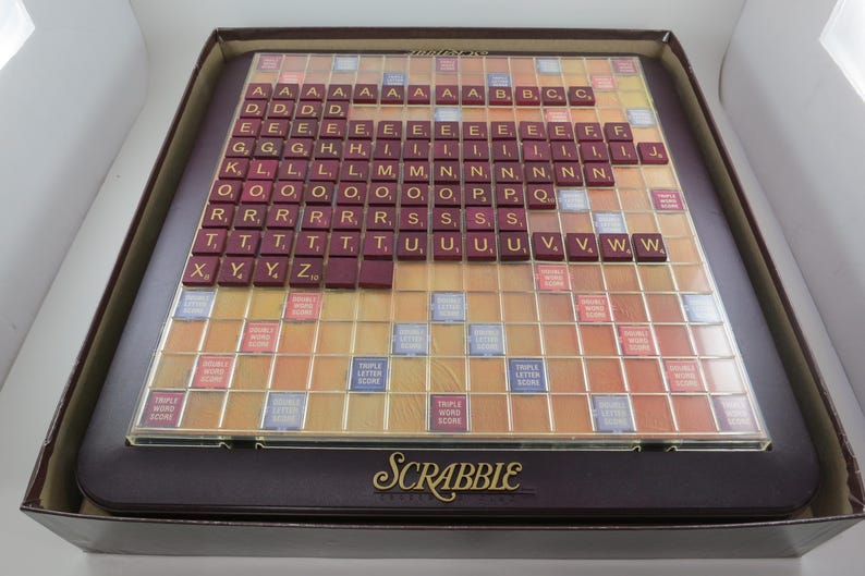Vintage 2001 Scrabble Deluxe Collector's Edition: Rotating Board Game ...