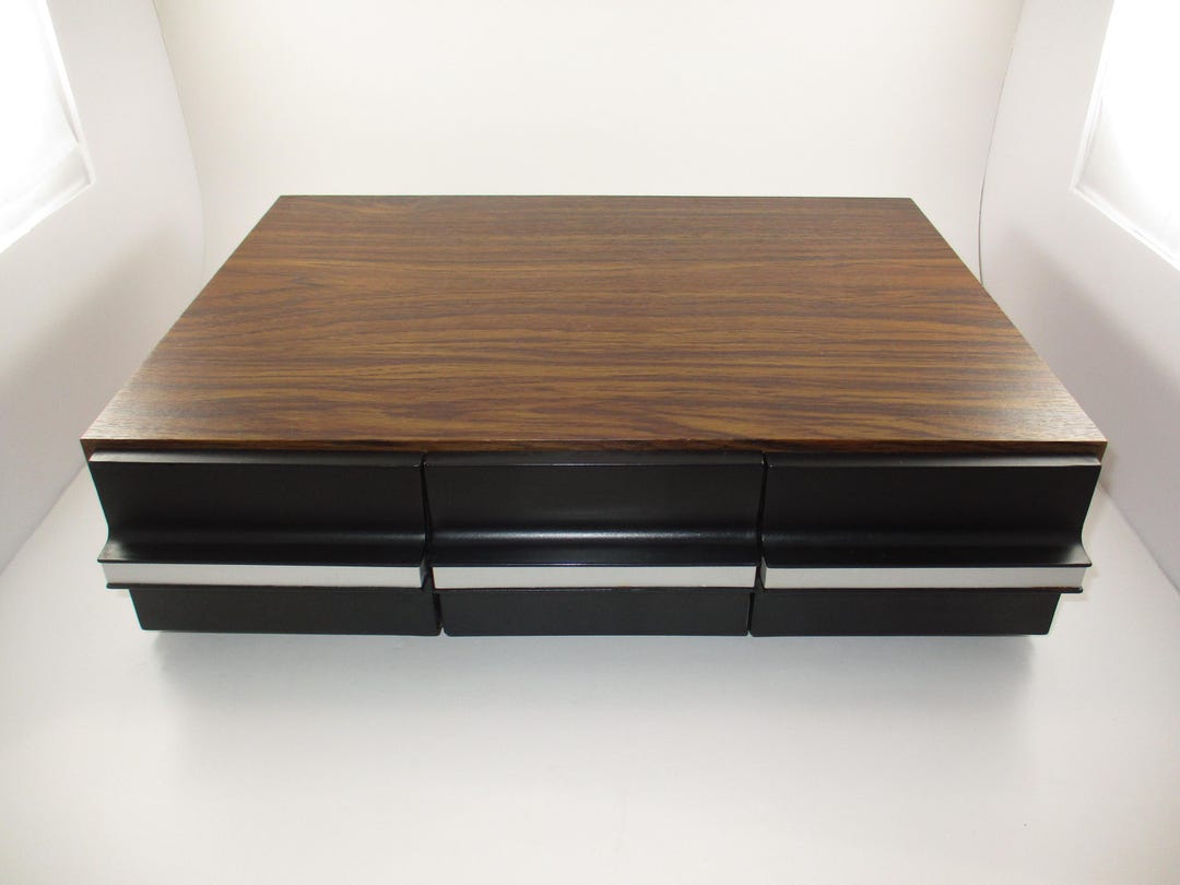 Vintage 1980s Cassette Tape Holder: Faux Wood Stackable Storage - Holds ...