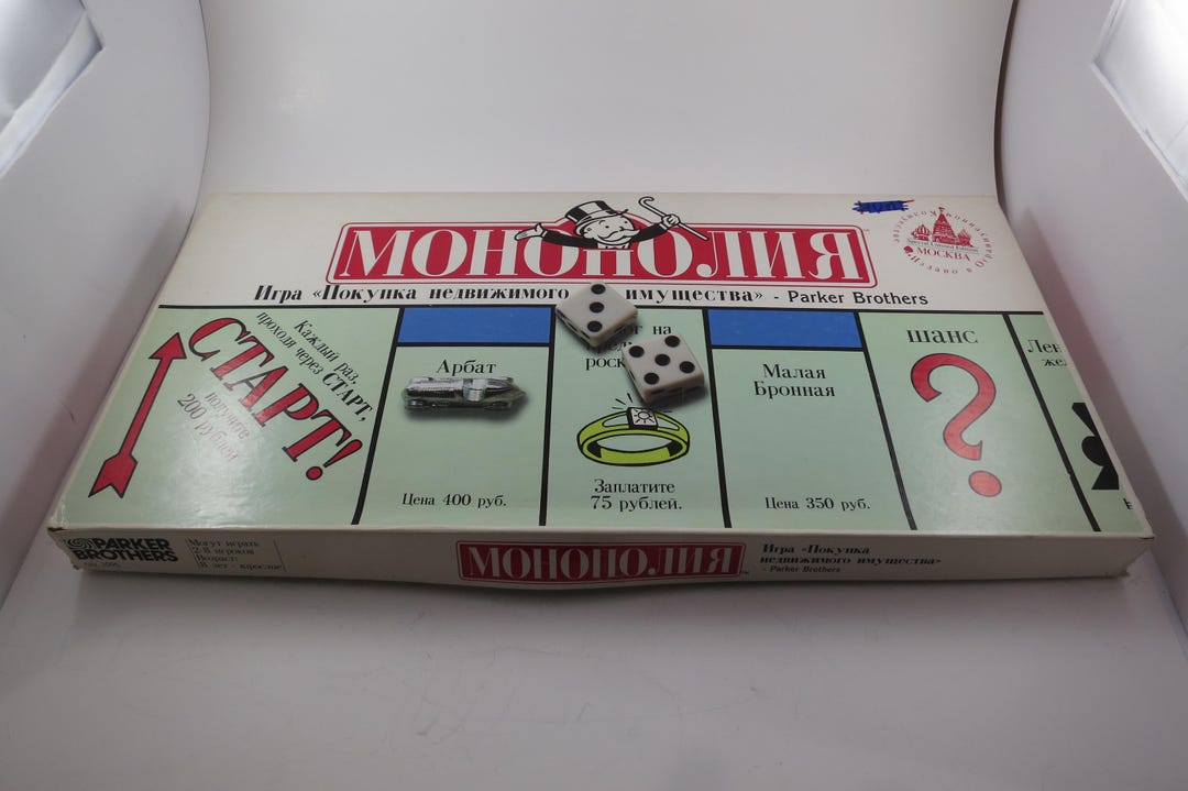 Vintage 1988 Monopoly Board Game Parker Brothers Rare Russian USSR ...