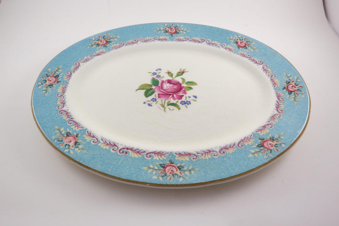 Vintage Myott Staffordshire Oval Serving Platter 12 1/2 Inches Pink ...