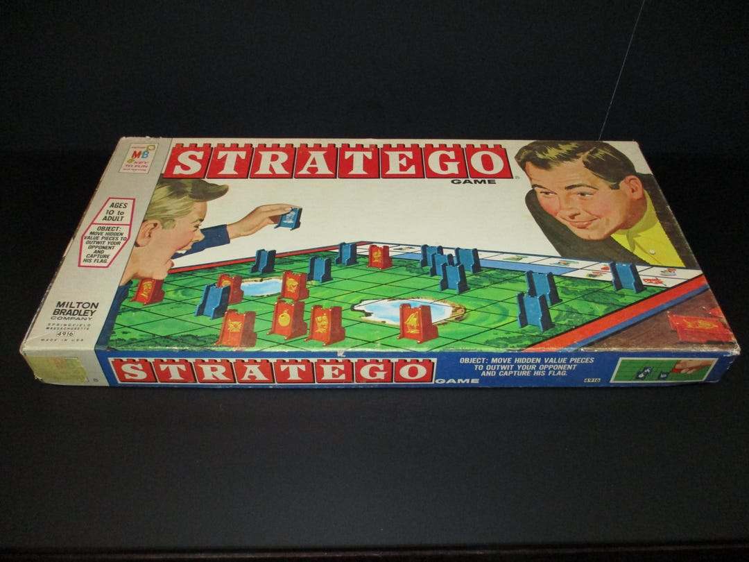 Vintage 1970 Milton Bradley Board Game Stratego Facinating Two Handed Strategy Game 100 Percent ...