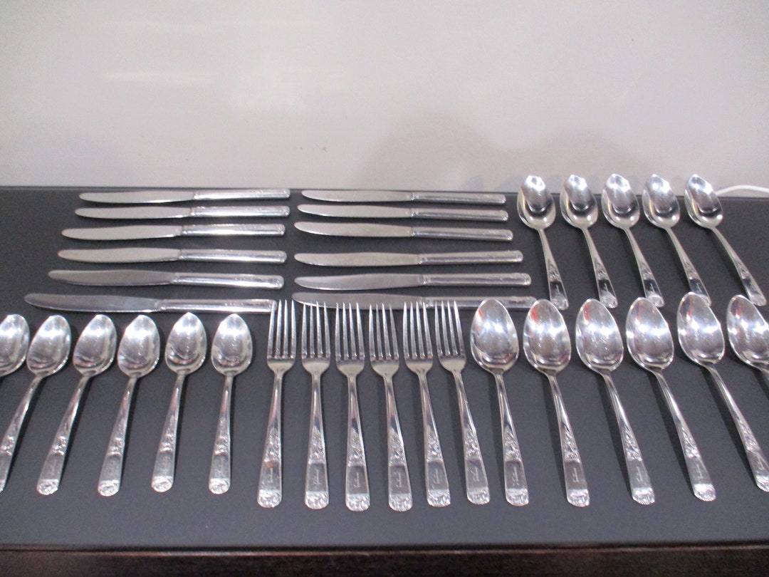 Vintage Hull Stainless Lifetime Deluxe Flatware 36 Piece Set Tulip ...