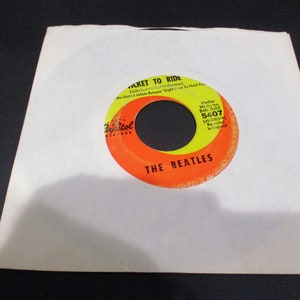 Vintage 1965 Vinyl 45 RPM Record Ticket to Rideyes It is the Beatles ...