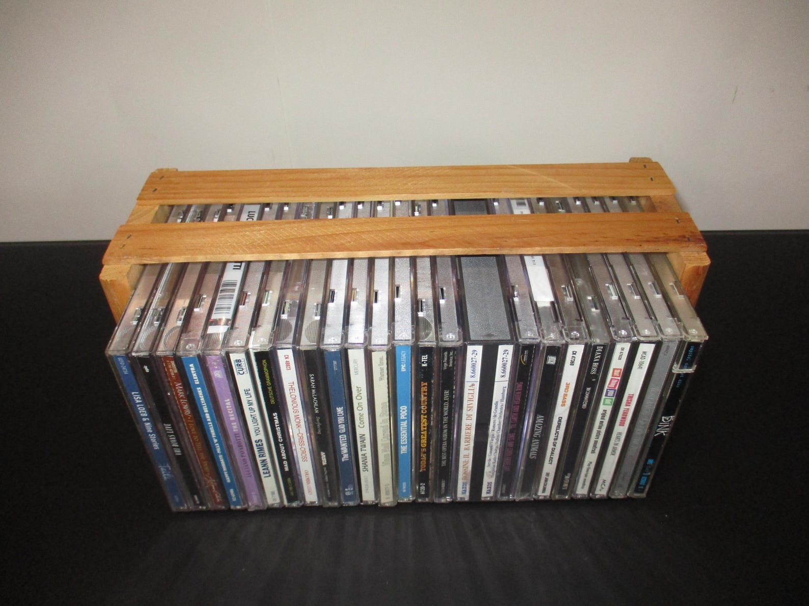 Vintage Natural Pine CD Holder: Display Shelf Holds 25 Discs - Etsy