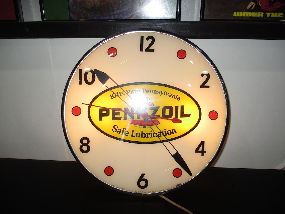 Vintage 1950's Pam 15 Inch Electric Lighted Advertising Wall Clock ...