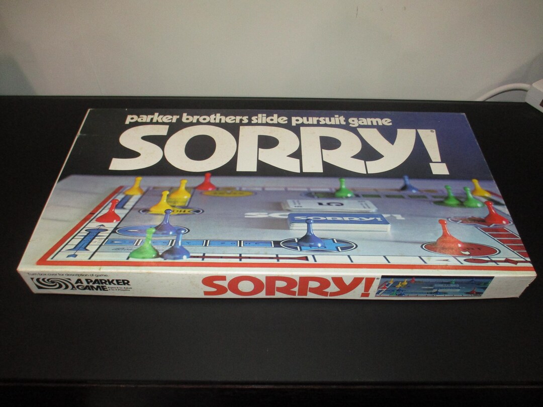 Vintage 1972 Board Game Sorry Parker Brothers Slide Pursuit Game 100 ...