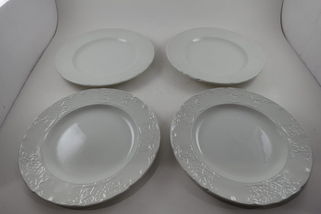 Vintage Johnson Brothers Athena Salad Plates, Embossed Fine Bone China ...