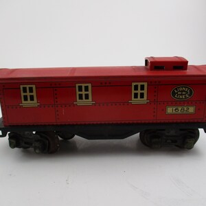 Vintage Lionel Trains Pre War O Gauge Red Caboose 1682 Tin All Original ...
