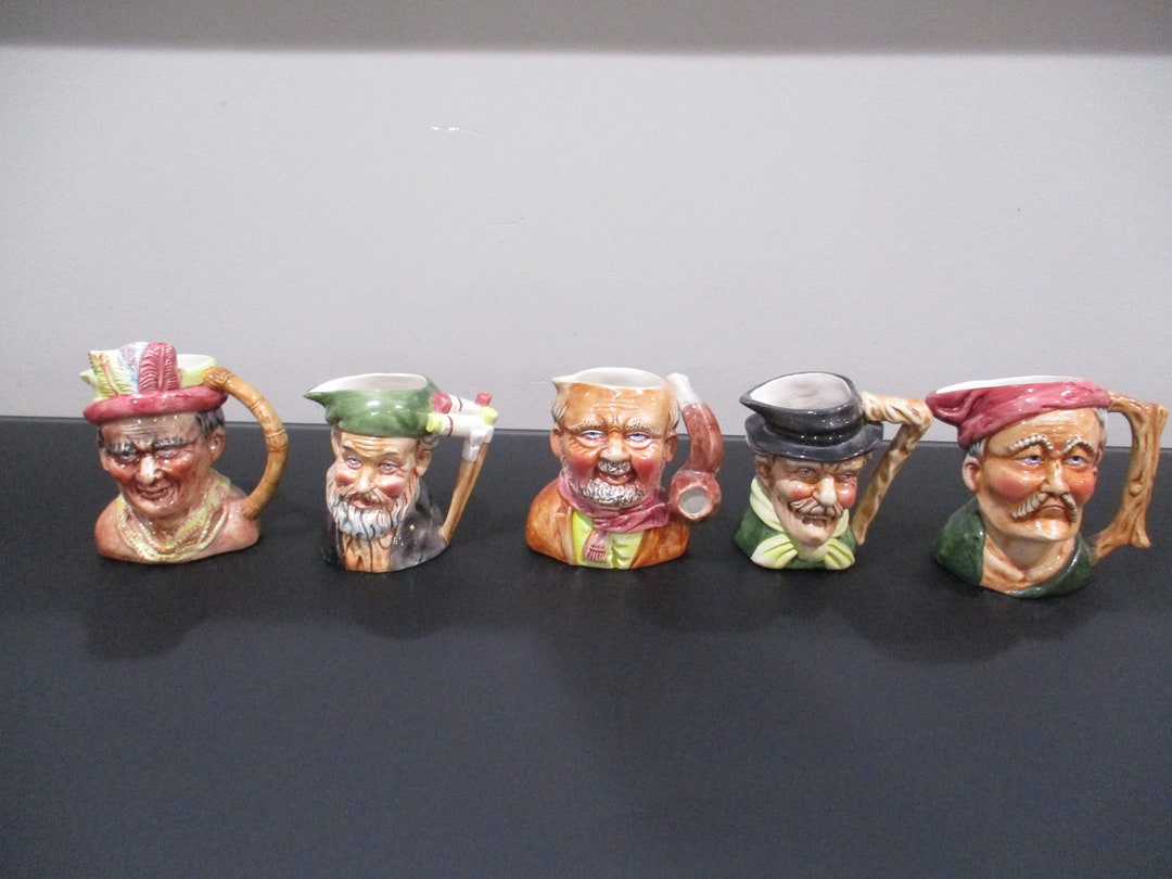 Collection of Five Unbranded Toby Face Mugs All Different Excellent ...