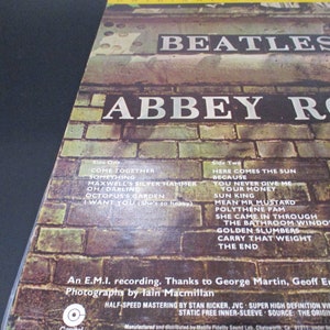 Vintage 1980 the Beatles Abbey Road Vinyl LP - Original Master ...