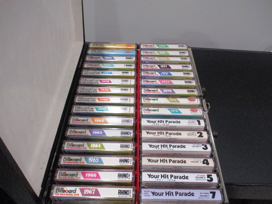 Vintage 1980's Black Hard Shell Cassette Case Filled With 30 Cassette ...