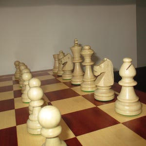 Vintage Wooden Chess Set With Folding Board Custom Storage 20x20 100% ...