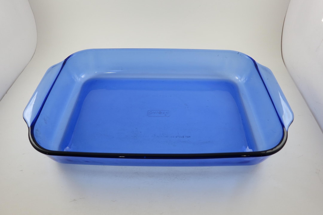 Vintage 90's Blue Pyrex 233-R 3 Quart Cobalt Blue Glass Baking Dish Pan ...
