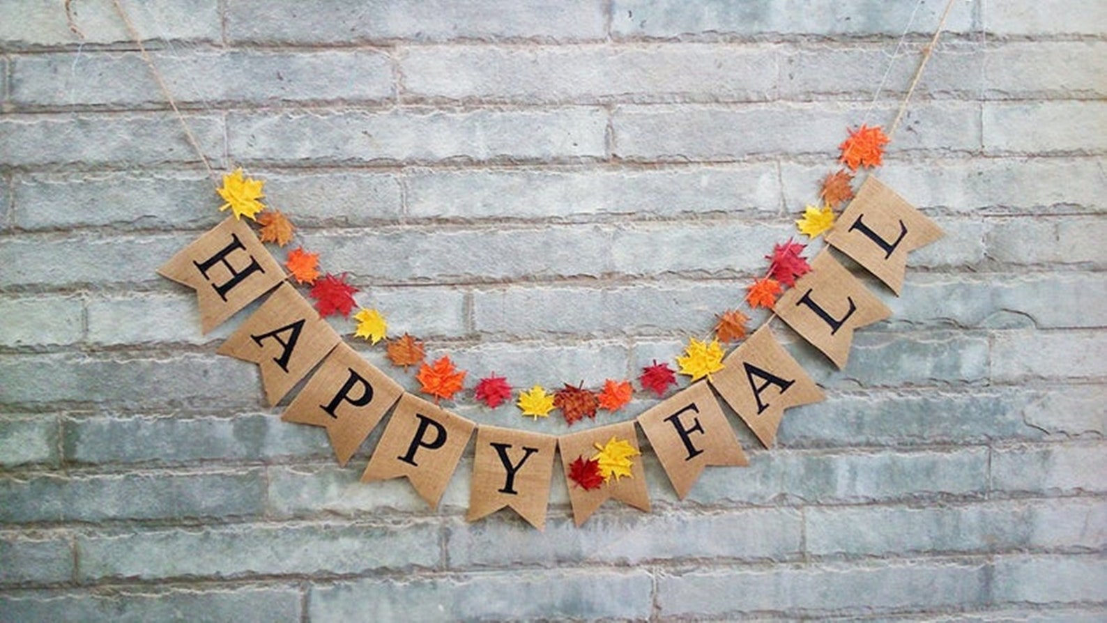 HAPPY FALL Burlap Banner Fall Banner Fall Decor - Etsy