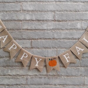 HAPPY FALL Burlap Banner Fall Banner Fall Decor - Etsy