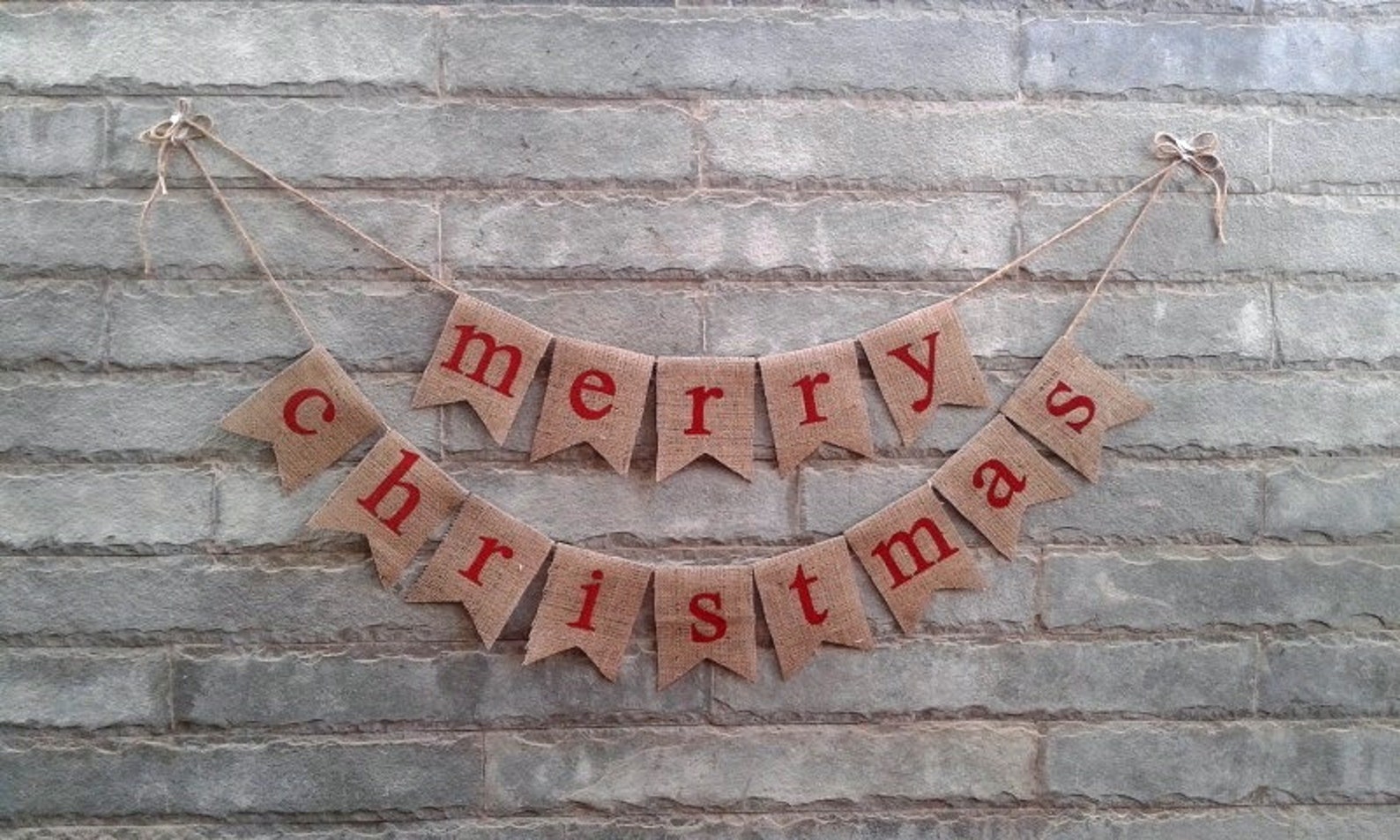 MERRY CHRISTMAS Burlap Banner christmas Banner Holiday - Etsy