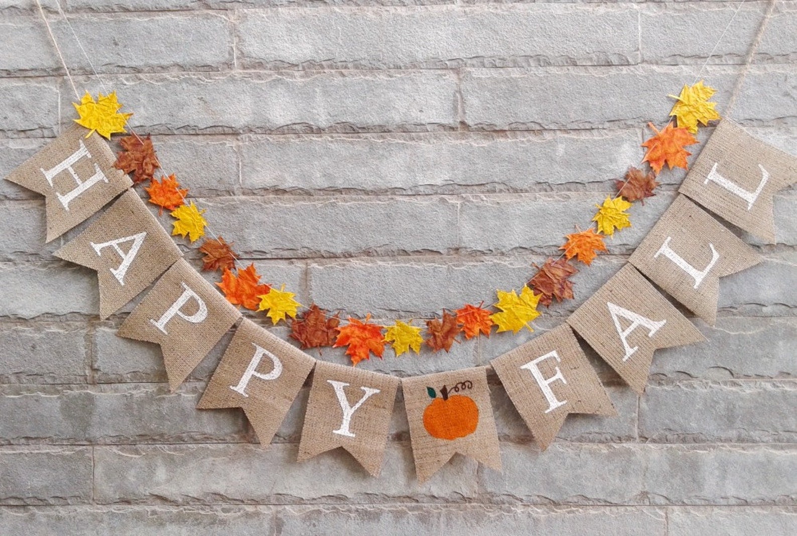HAPPY FALL Burlap Banner Fall Banner Fall Decor - Etsy
