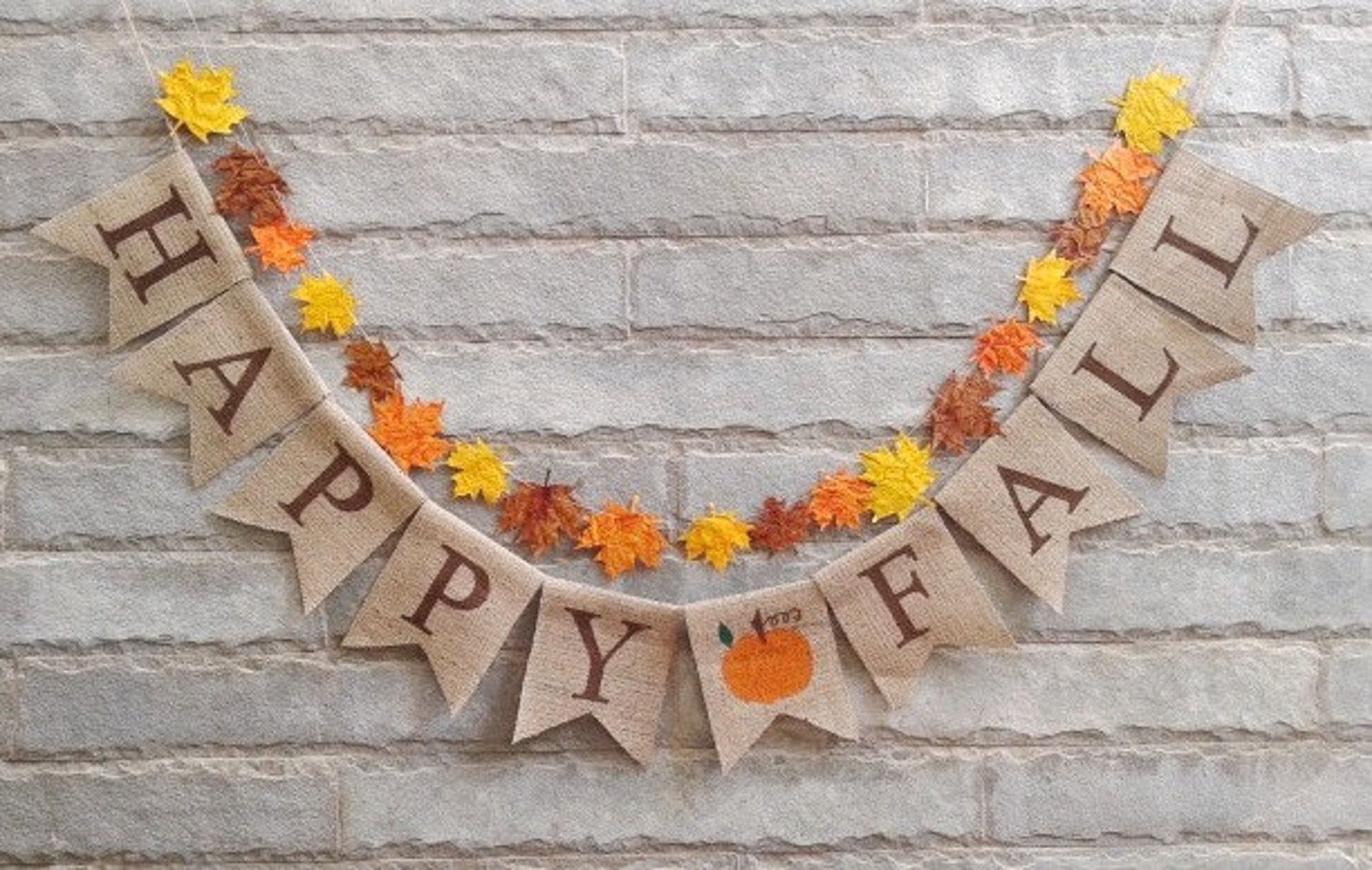 HAPPY FALL Burlap Banner Fall Banner Fall Decor - Etsy