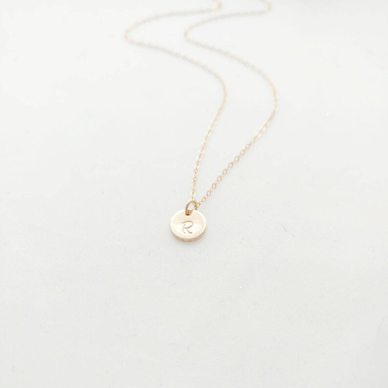 Tiny Initial Necklace With Personalized 14/20k Gold Filled | Etsy