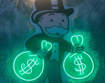 Neon Monopoly Sign - Etsy