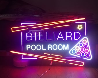 Neon Pool Hall Sign - Etsy