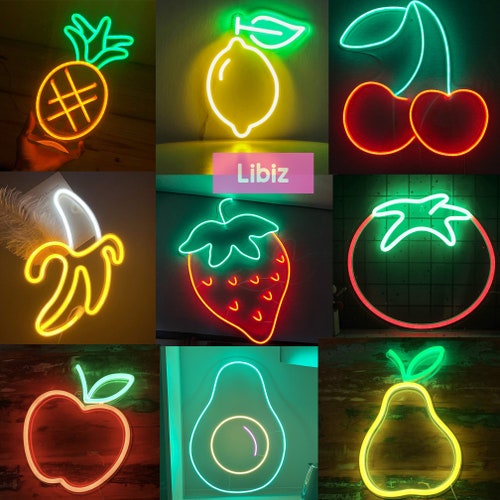 LED Orange Tangerine Acrylic Neon Sign Fruit Shop Neon Decor - Etsy