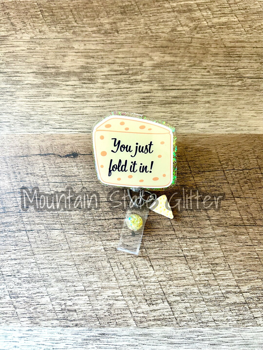 You Just Fold It in Cheese Acrylic Badge Reel - Etsy