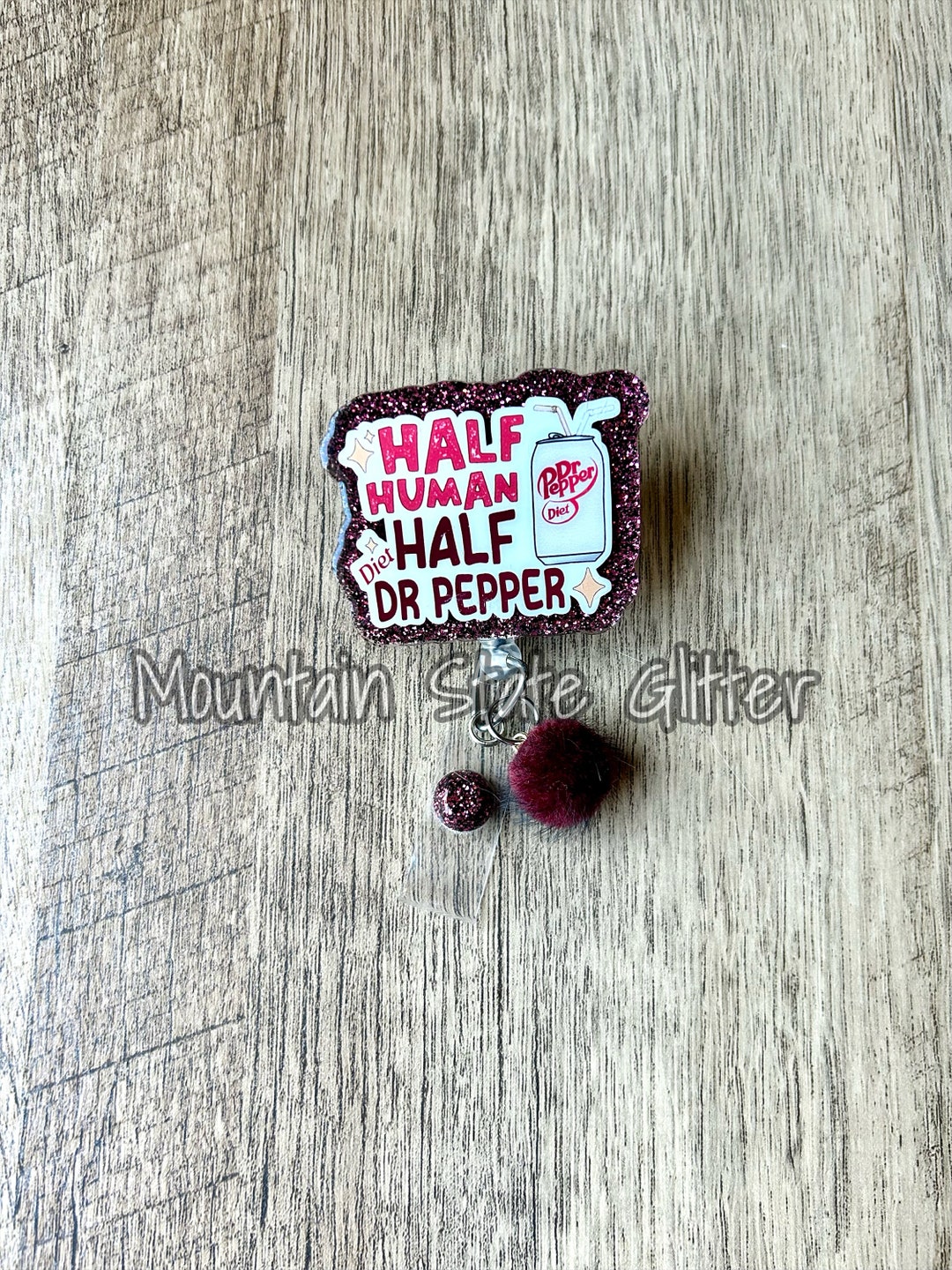 Half Human Half Diet Dr Pepper Acrylic Badge Reel - Etsy