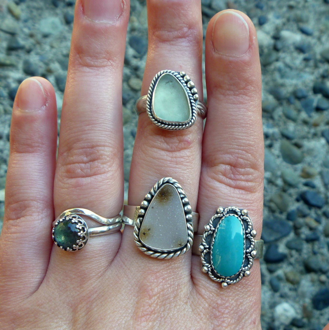Turquoise Sterling Silver Ring // Size 8.25 // Turquoise Jewelry ...