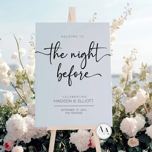Welcome to the Night Before Sign | Wedding Rehearsal Welcome Sign ...