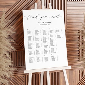 Wedding Seating Plan Template, Minimalist Wedding, Seating Chart ...