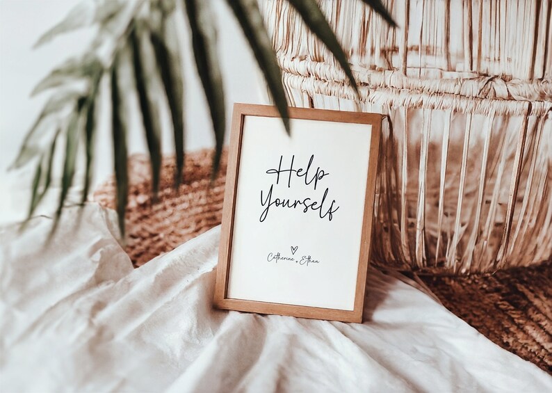 Help Yourself Wedding Sign, Help Yourself Bridal Shower Editable, Help ...