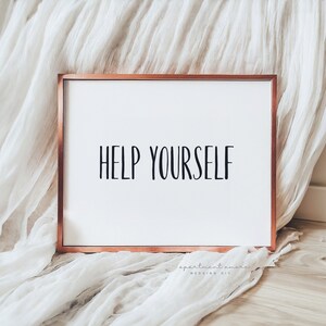 Help Yourself Sign, Help Yourself Printable, Bed and Breakfast Sign ...