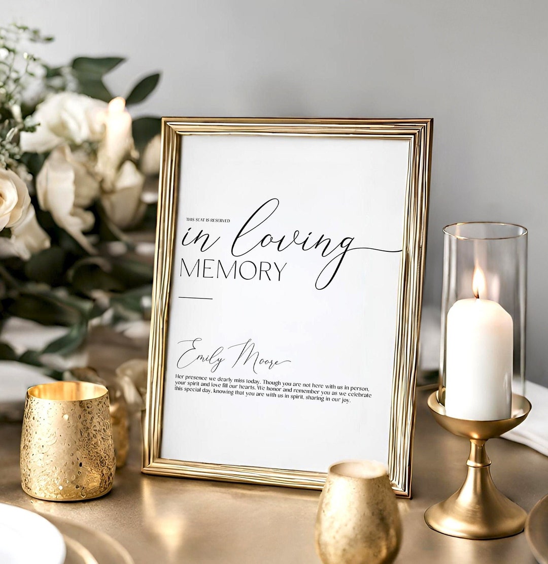 In Loving Memory Sign Reserved Seating Sign Wedding Memorial Sign in ...