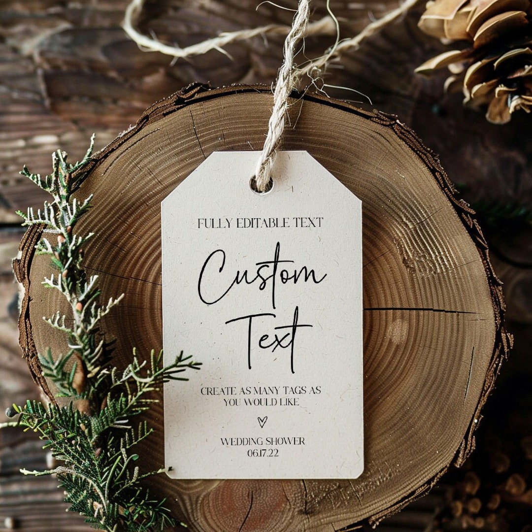 Gift Tag Template, Editable Tags Instant Download, Custom Tag ...