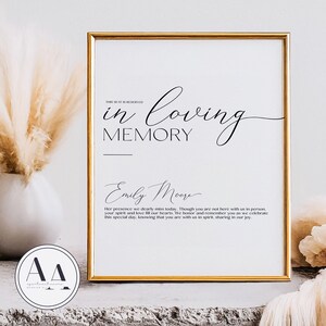 In Loving Memory Sign Reserved Seating Sign Wedding Memorial Sign in ...