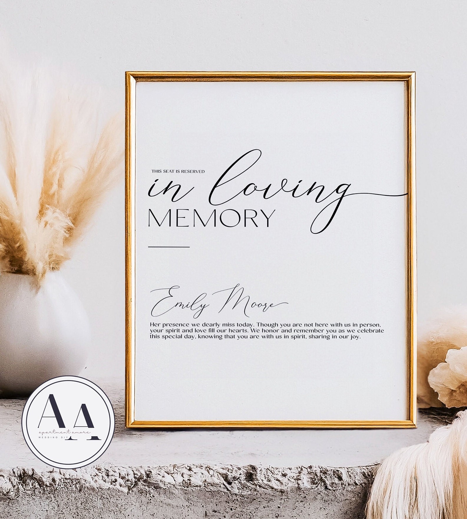 In Loving Memory Sign Reserved Seating Sign Wedding Memorial Sign in ...