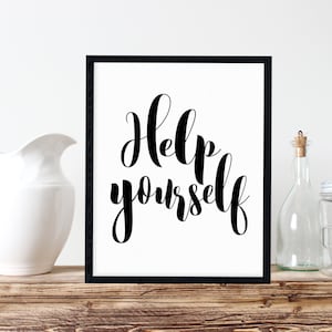 Help Yourself Print, Instant Download, Help Yourself Coffee Bar, Help ...