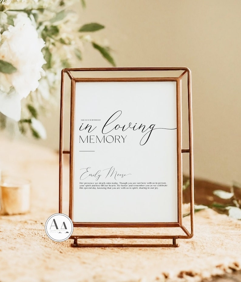 In Loving Memory Sign Reserved Seating Sign Wedding Memorial Sign in ...