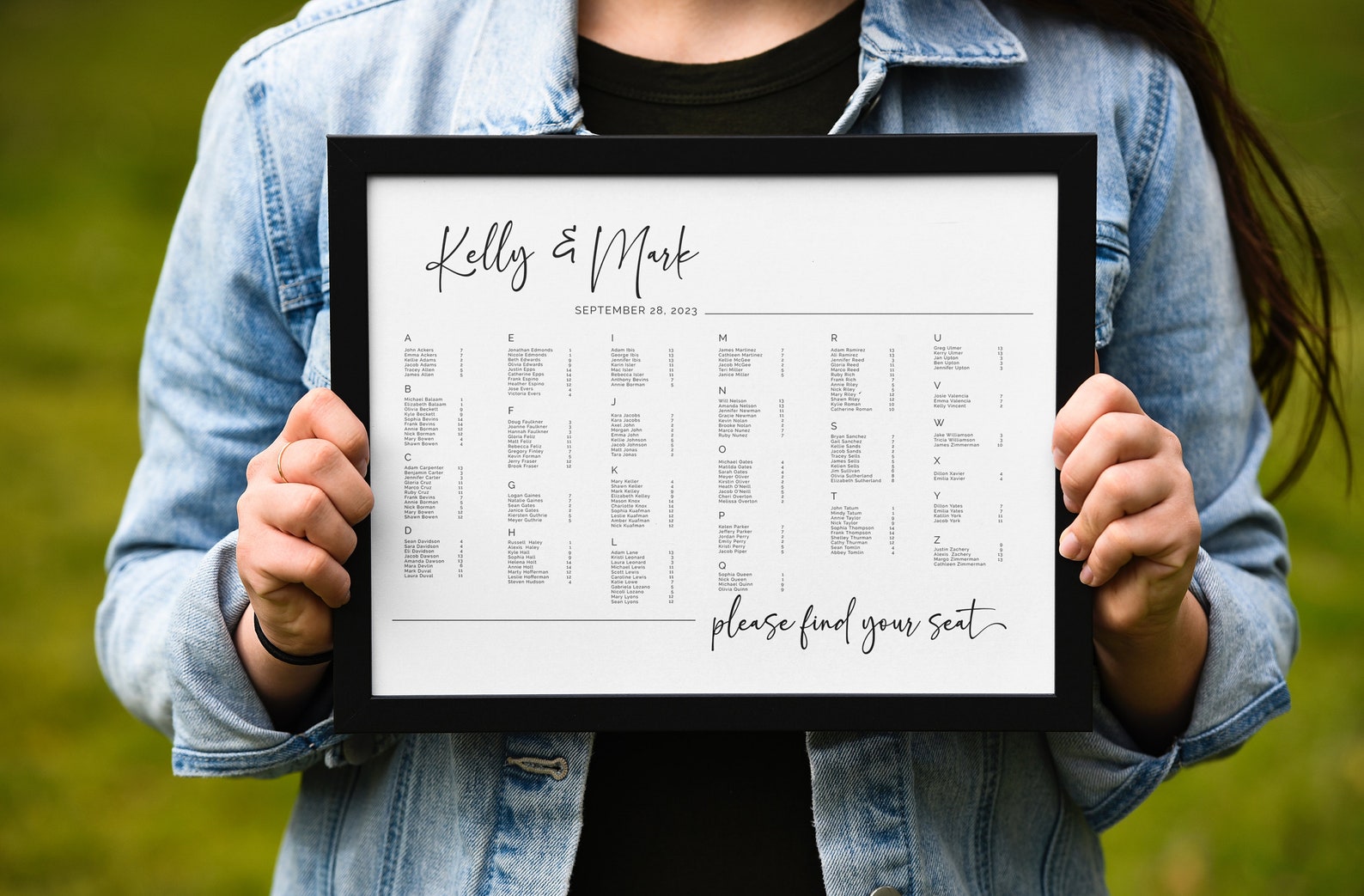 Modern Small Seating Chart, Event Seating Sign, Small Wedding Seating ...