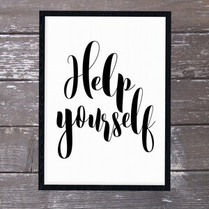 Help Yourself Print, Instant Download, Help Yourself Coffee Bar, Help ...