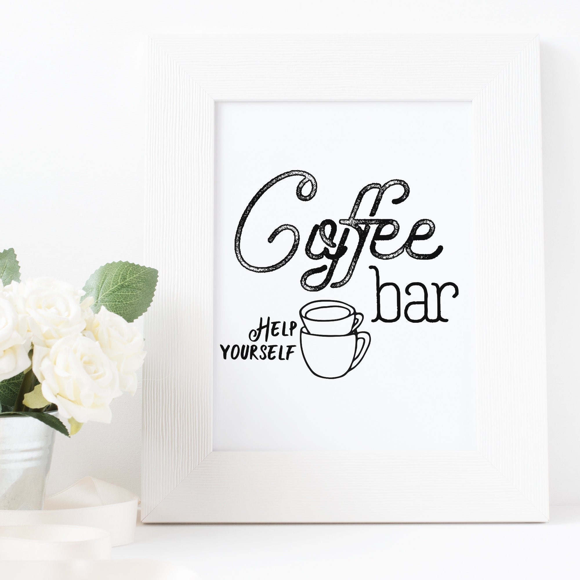 Coffee Bar Sign Coffee Bar Table Decor Help Yourself Sign | Etsy