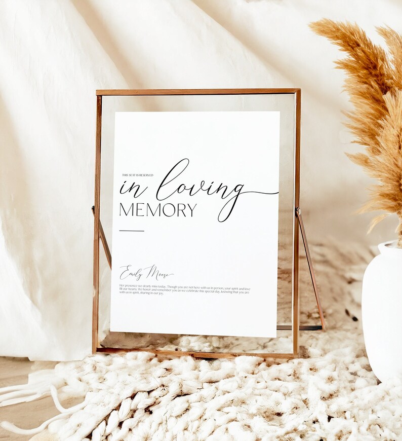 In Loving Memory Sign Reserved Seating Sign Wedding Memorial Sign in ...