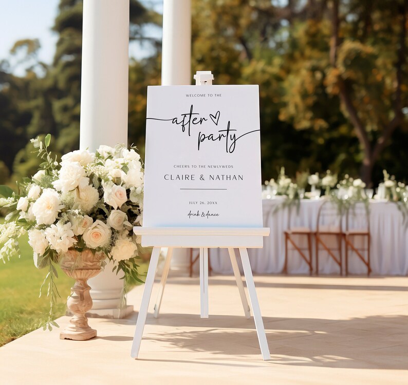 Welcome to the After Party Sign Wedding Reception Welcome Sign Printed ...