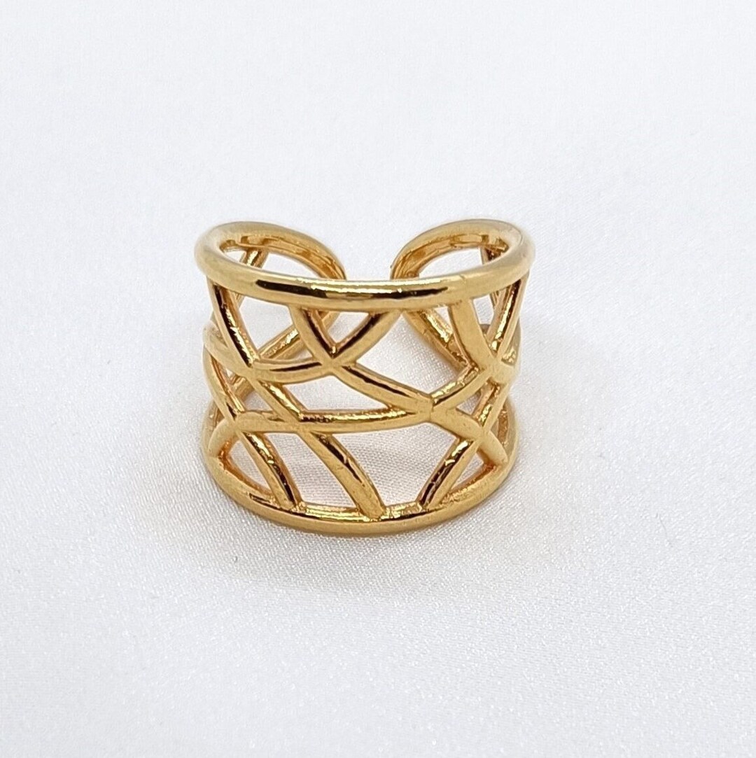 Geometric Design Ring, Asymmetrical Ring, Hypoallergenic Ring, Large ...