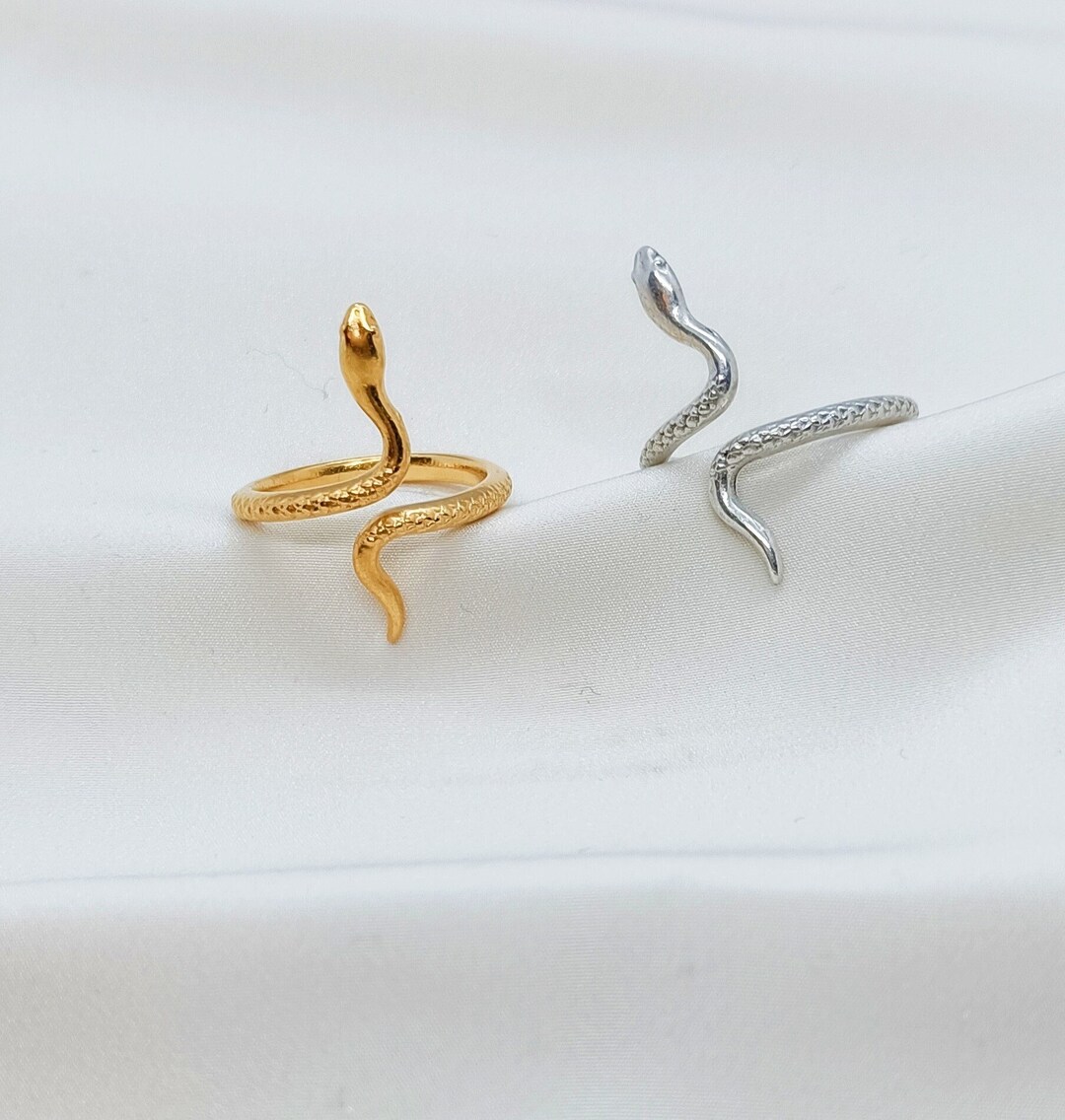Adjustable Snakes Ring, Open Snake Ring, Tin Rings, Gold Snake Ring ...