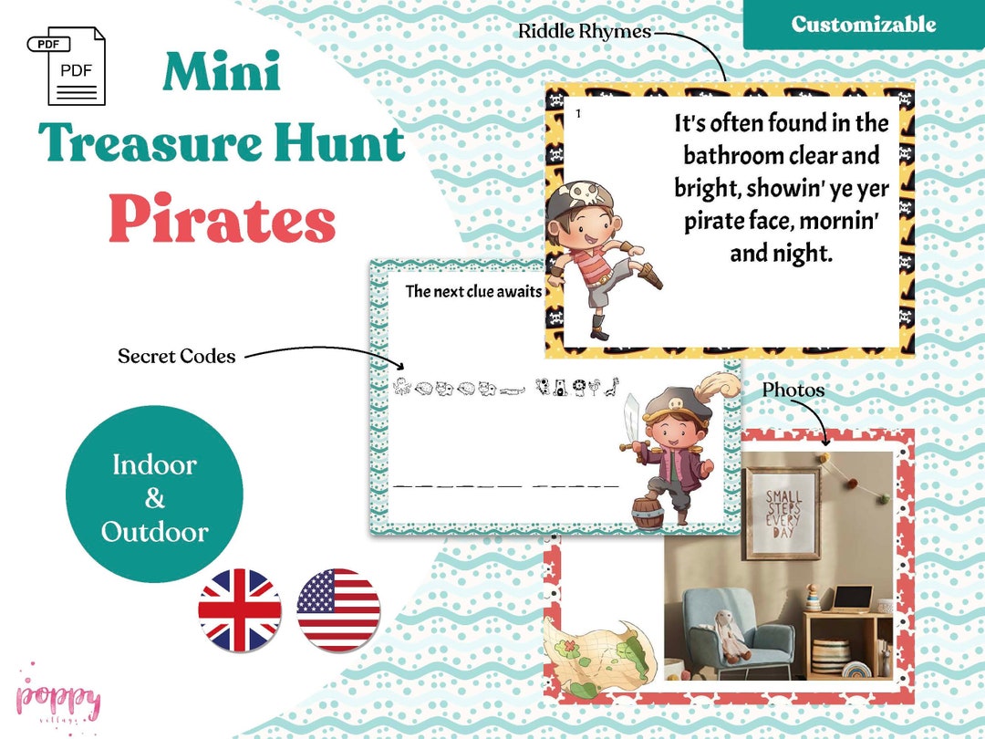 Pirates Treasure Hunt Personalizable Pirate Themed Scavenger - Etsy