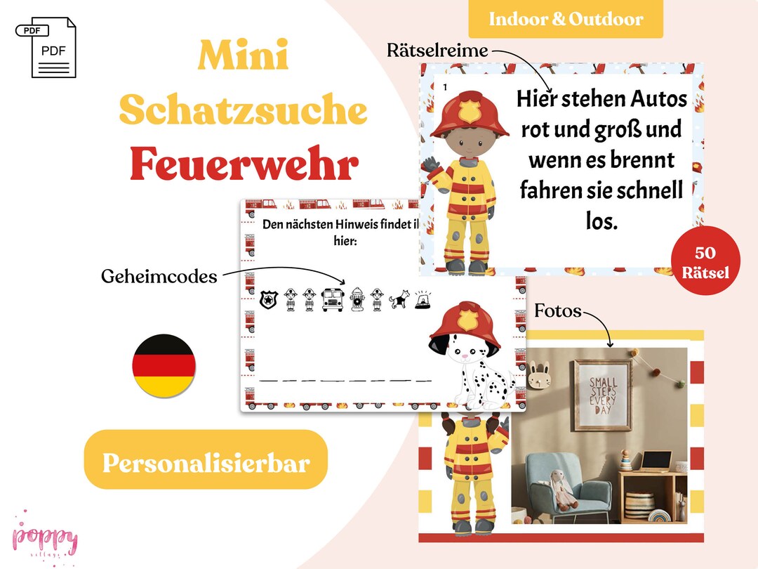 Fire Brigade Treasure Hunt Personalizable Scavenger Hunt for a Child's ...