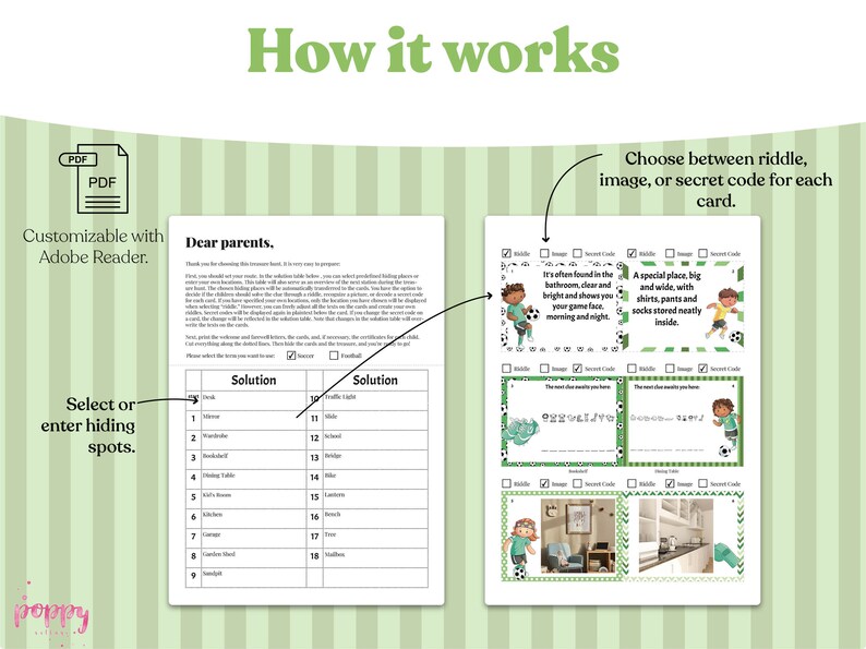 Soccer Treasure Hunt - Personalizable Football Themed Scavenger Hunt ...